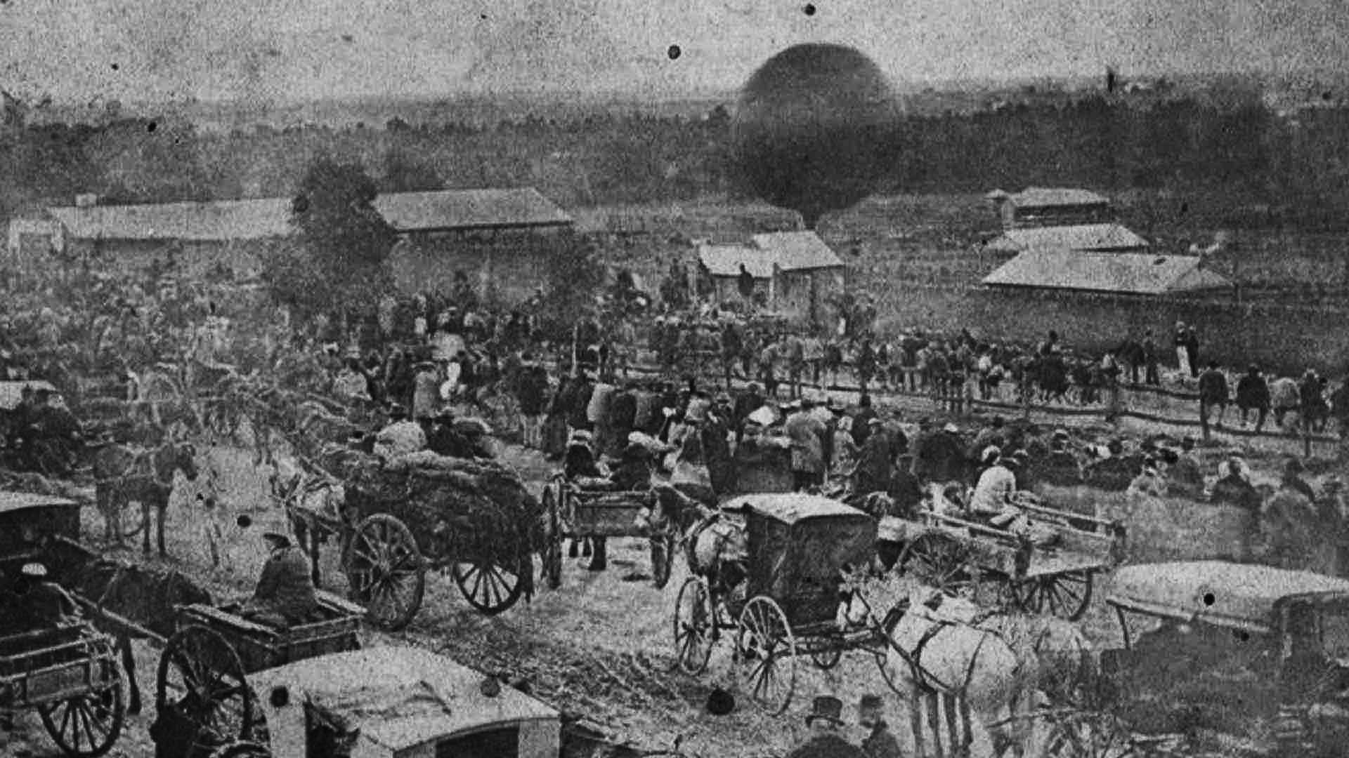 Thomas Gale's first balloon flight over Adelaide in June 1871 has a ...