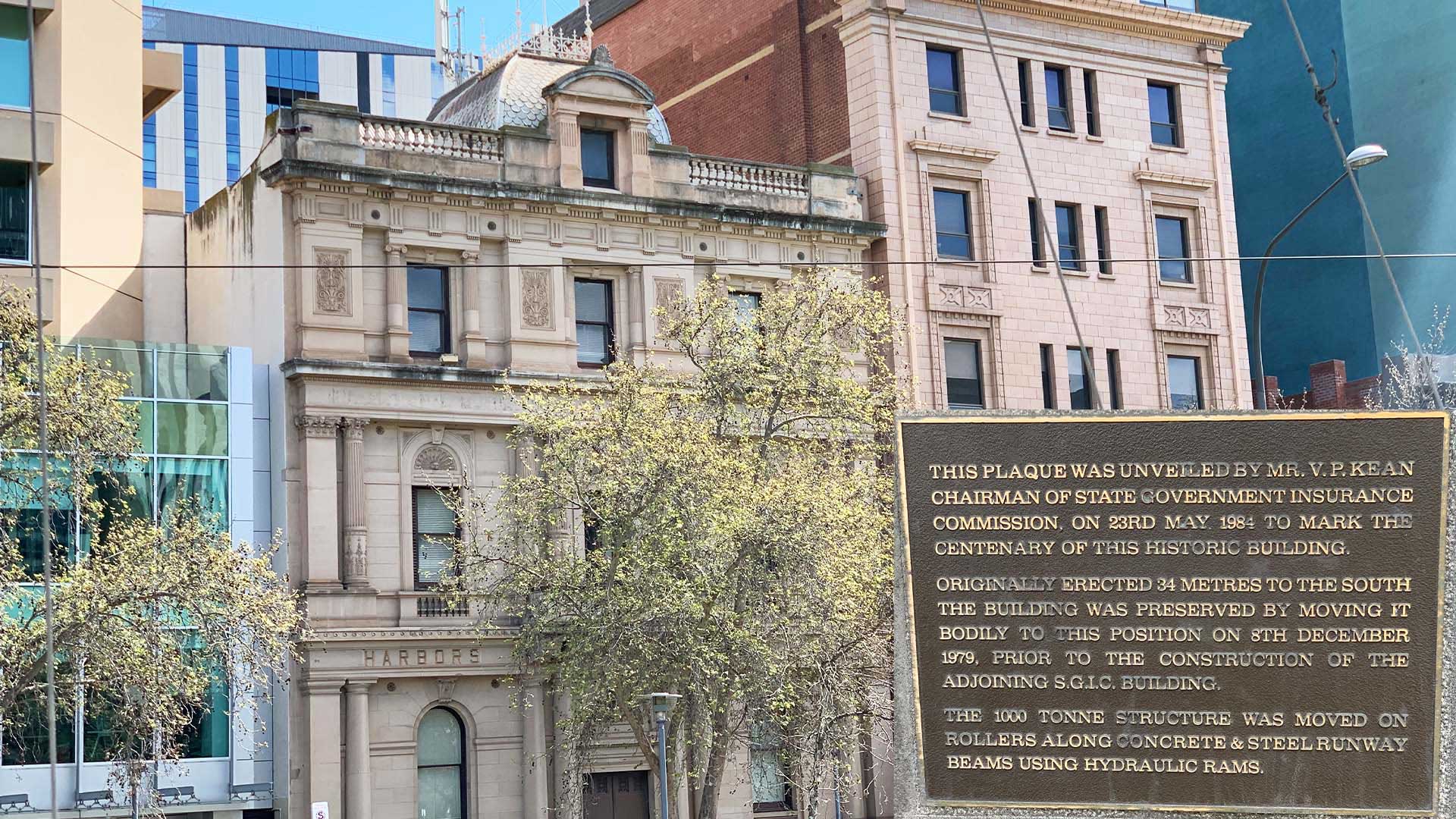 Former Harbors Board 1884 building's facade moved 34 metres in Adelaide ...