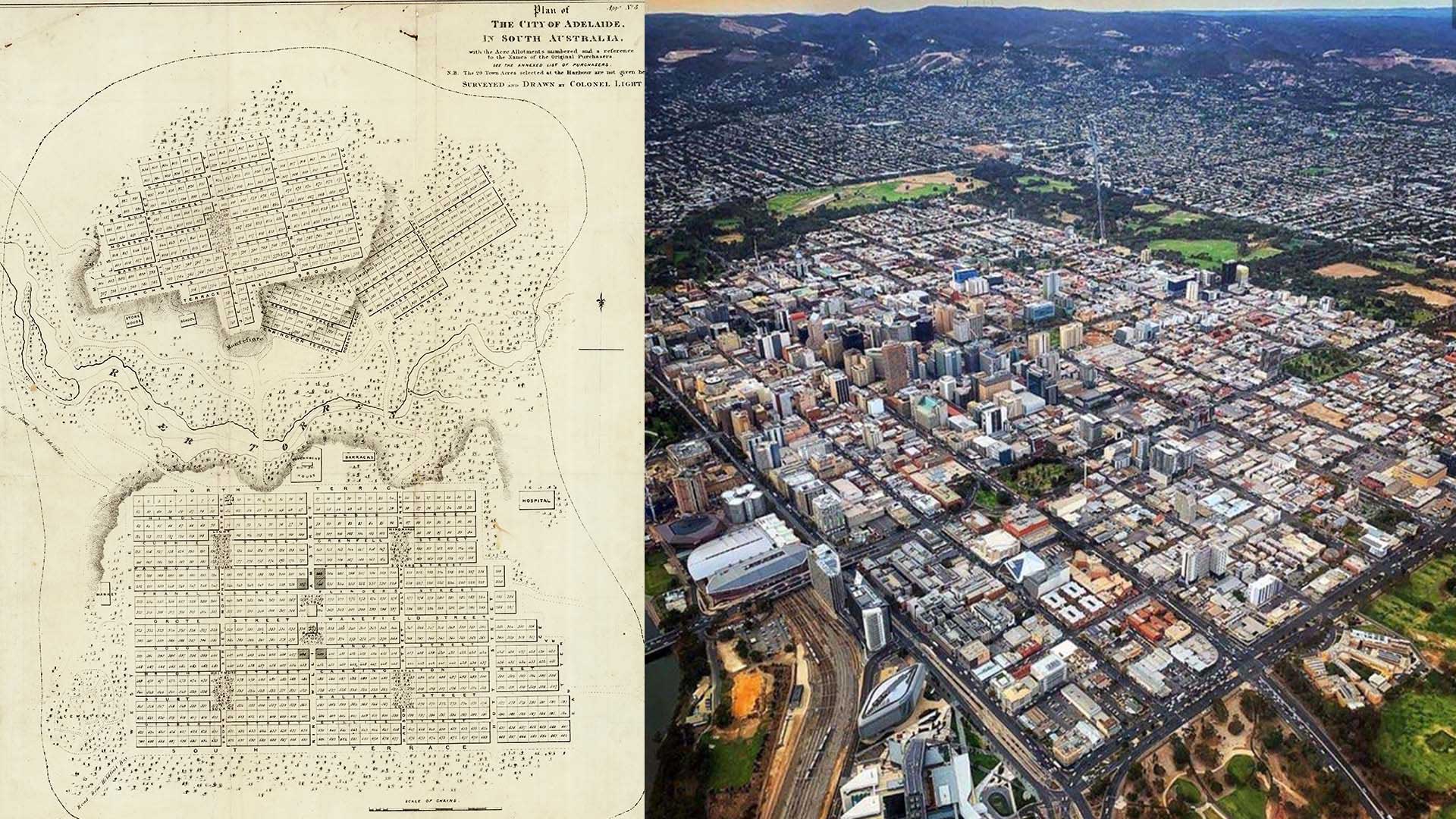 William Light decides on Adelaide city shape, squares and parklands ...