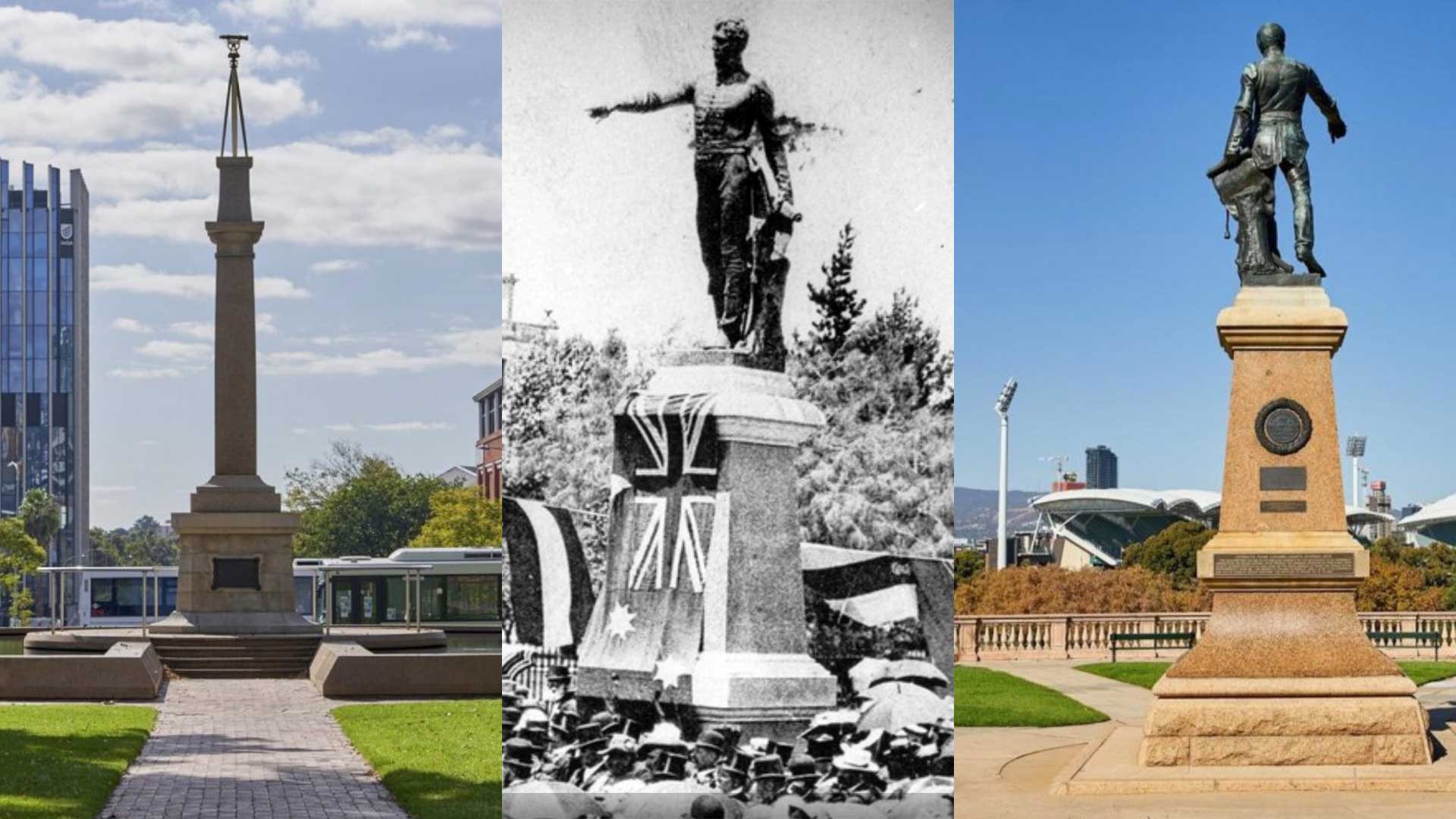 William Light's statue and monument in Adelaide city given South ...