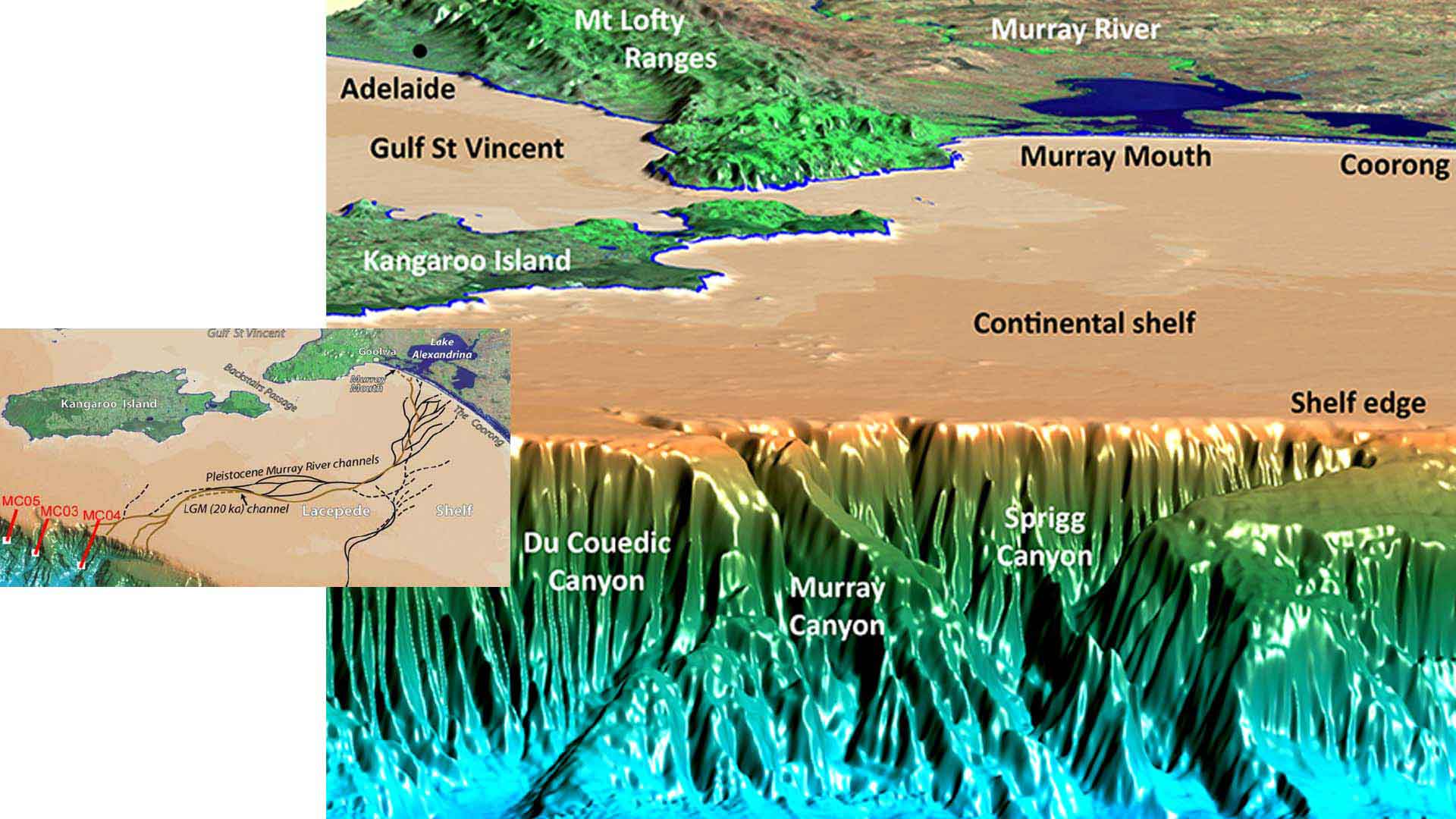 Spectacular undersea canyons left south of Kangaroo Island by turbulent ...