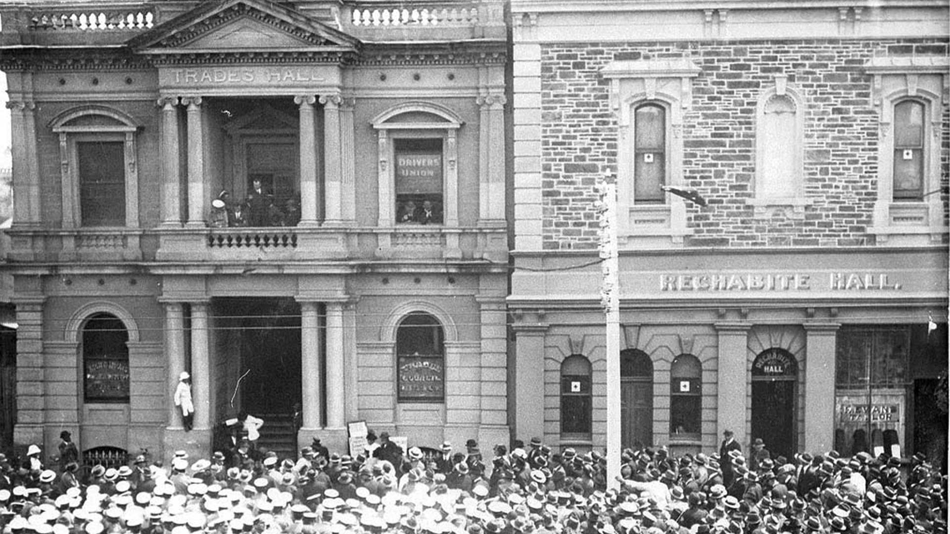 Trades Hall for South Australian unions opened in Grote Street ...