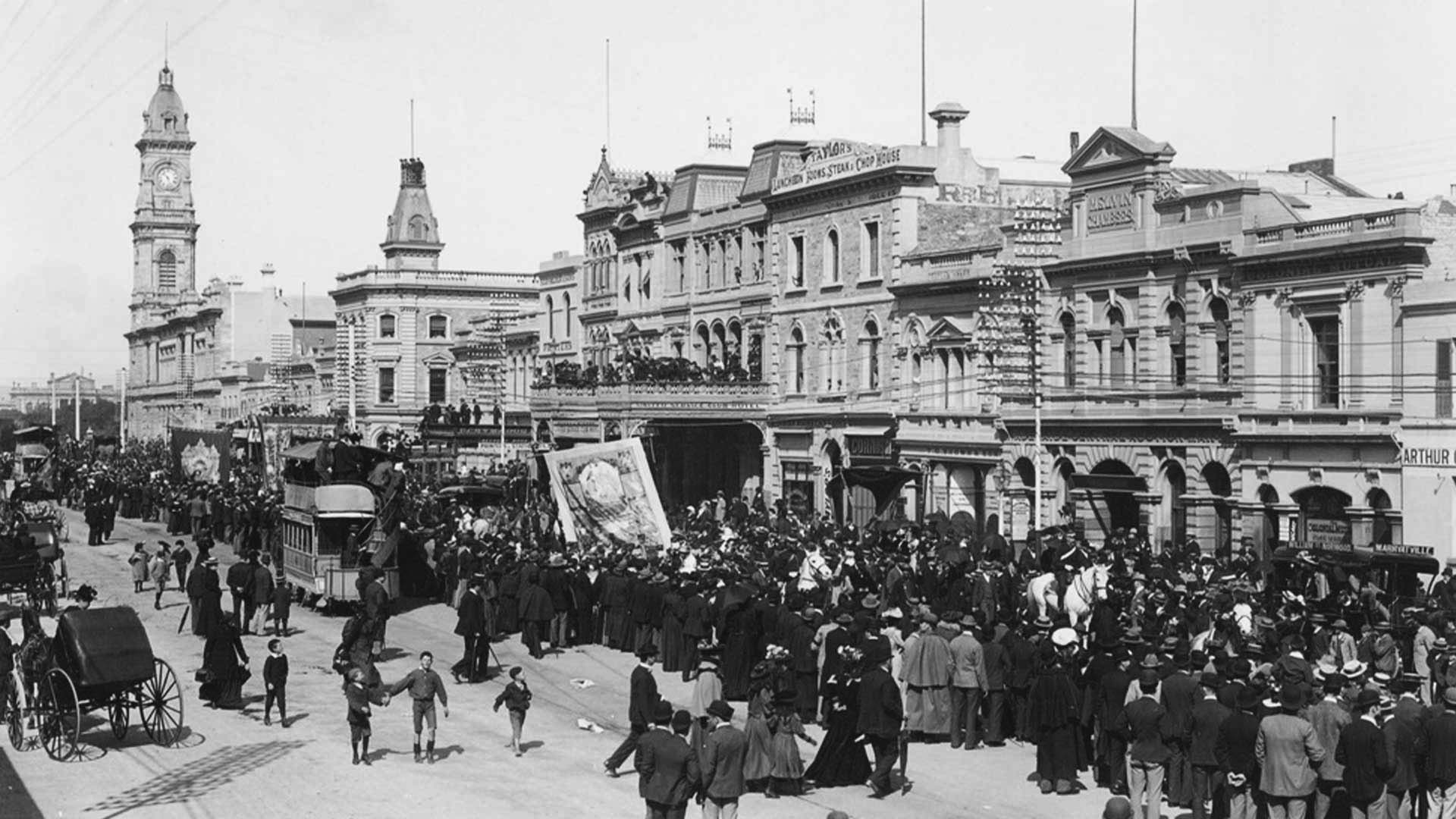 Long campaign for an 8-hour workday in South Australia; individual ...